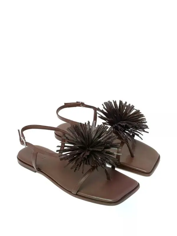 VIC MATIE Fringed Pom-pom Slingback Sandals
