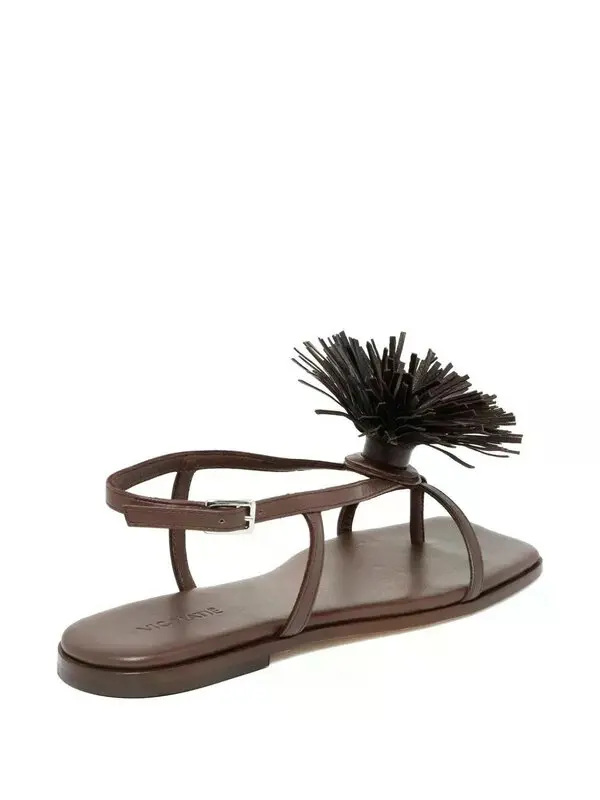 VIC MATIE Fringed Pom-pom Slingback Sandals