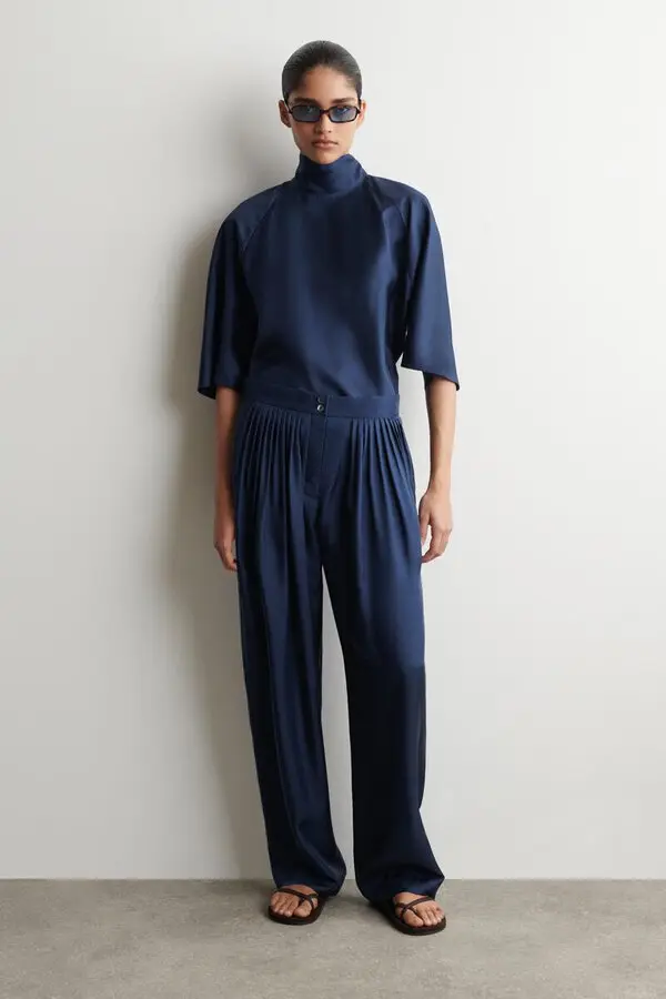 Cos Draped Tie-detail Silk Top