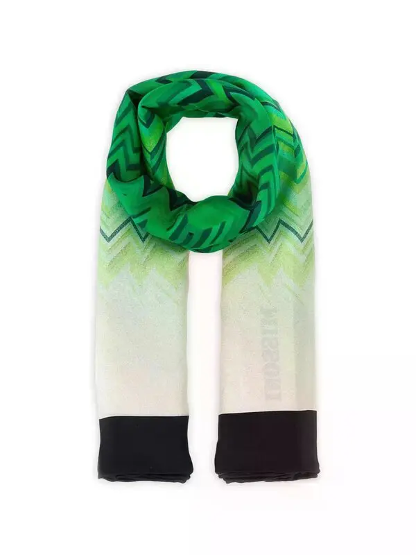 Missoni Zigzag-print Scarf - Green