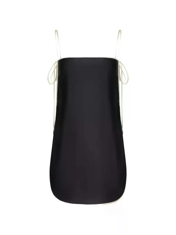 TEMILY Contrast-trim Spaghetti-strap Mini Dress - Black