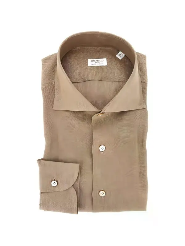 BORRIELLO NAPOLI Spread-collar Linen Shirt