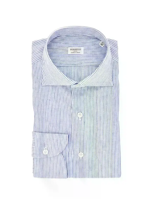 BORRIELLO NAPOLI Striped-pattern Shirt - Blue
