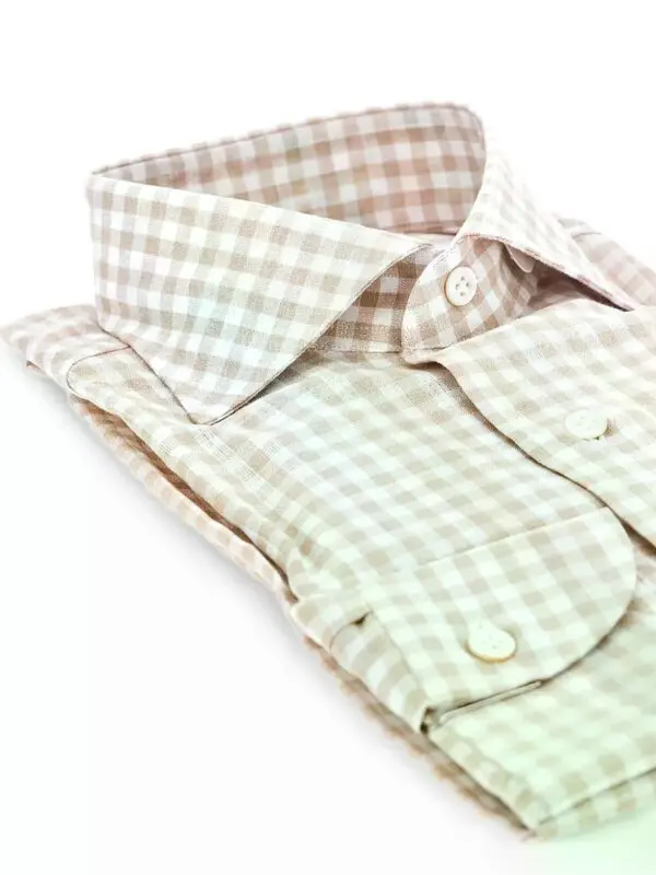 BORRIELLO NAPOLI Gingham-pattern Long-sleeve Shirt