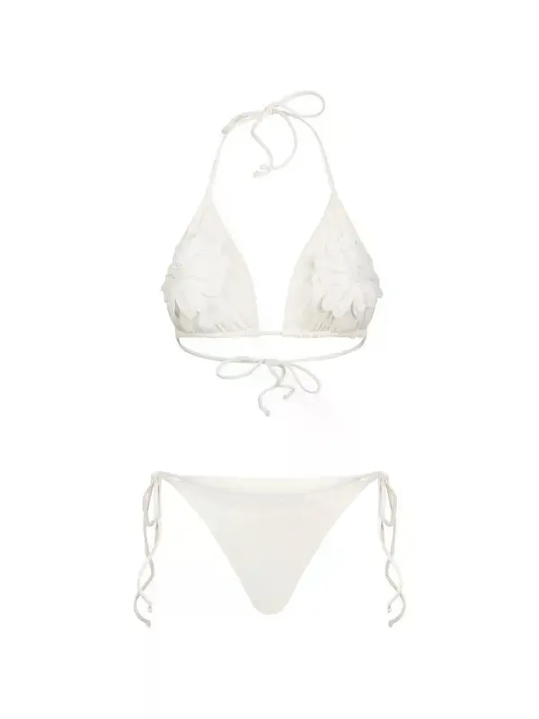 BIKINVILLE Marzia Floral-appliqué Bikini - White