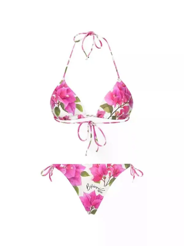 BIKINVILLE Bougainvillea Bliss Floral-print Triangle Bikini - Pink