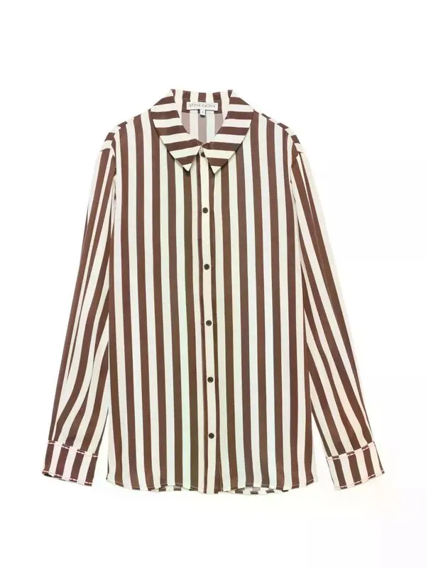 Stine Goya Striped Long-sleeve Shirt - Brown