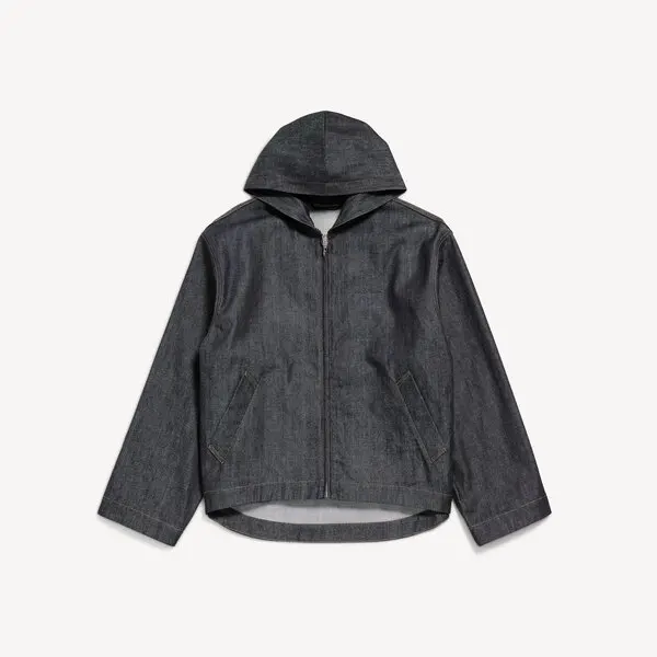 Balenciaga Cotton Denim Hooded Jacket