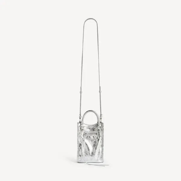 Balenciaga Le City Tote Phone Holder - Silver