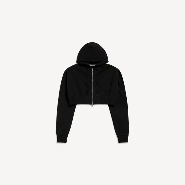Balenciaga Cropped Zip-up Hoodie