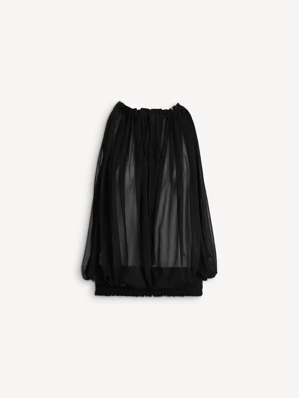 Balmain Sleeveless Muslin Top With Drawstring Neck