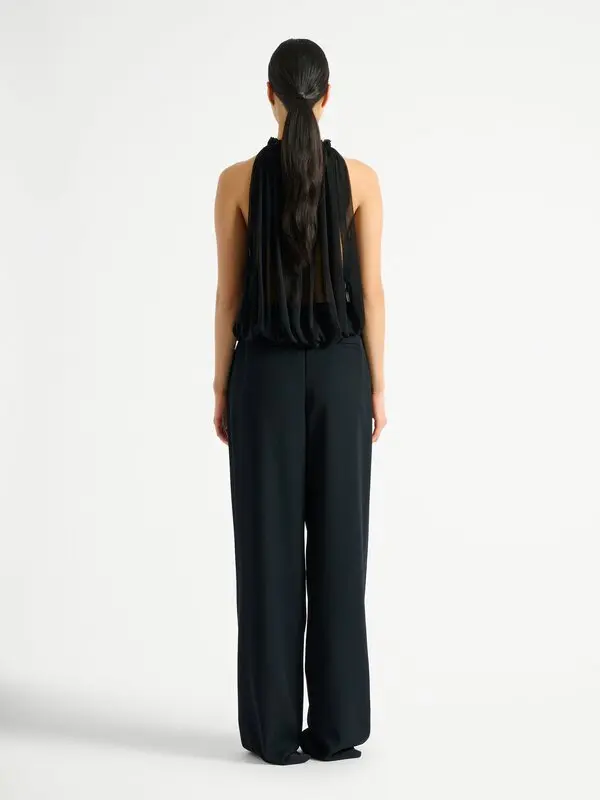 Balmain Sleeveless Muslin Top With Drawstring Neck