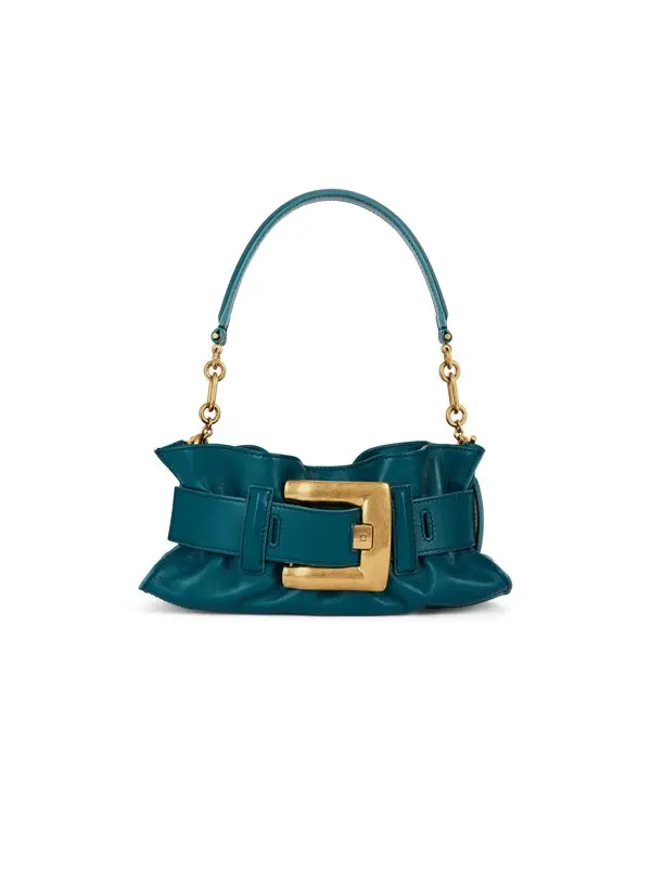 Balmain Mini Anthem Bag In Smooth Leather - Blue