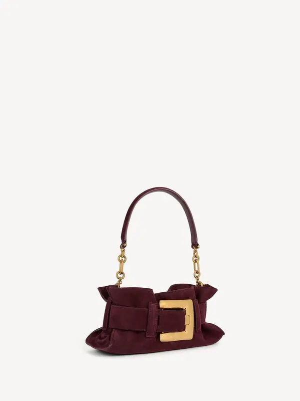 Balmain Mini Suede Leather Belted Bag