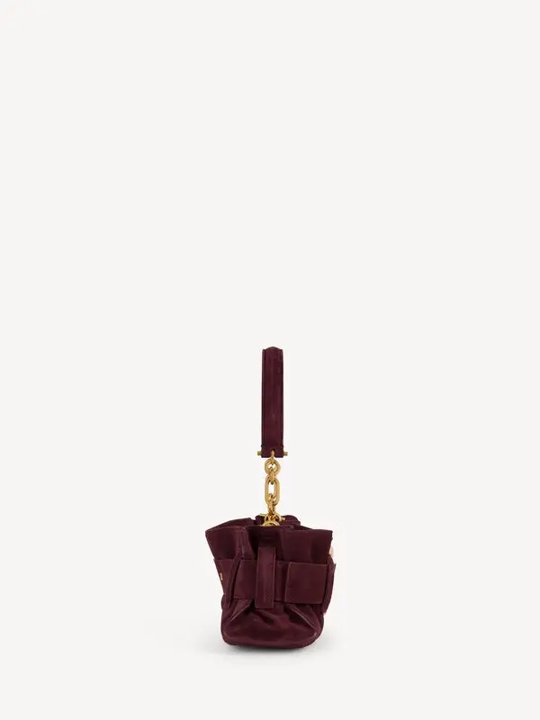 Balmain Mini Suede Leather Belted Bag