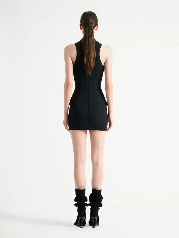 Balmain Belted Grain De Poudre Mini Dress
