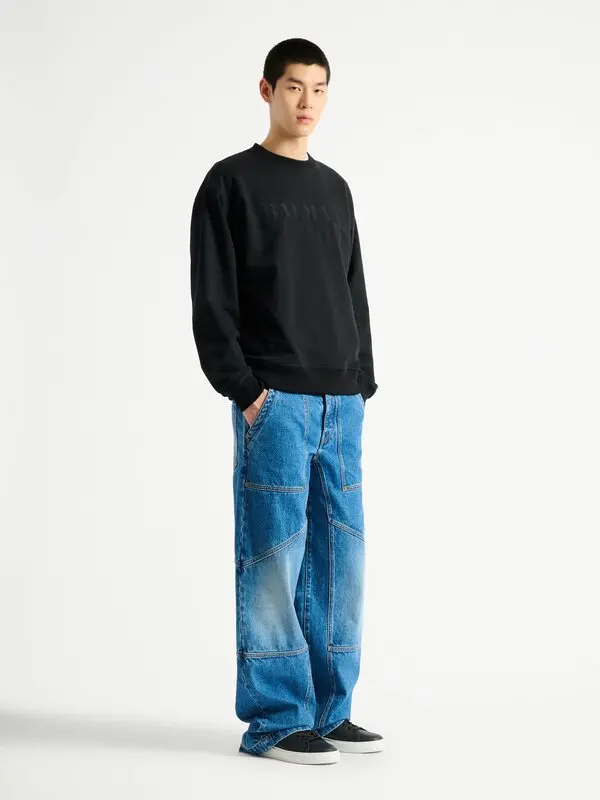 Balmain Embroidered Cotton Fleece Sweatshirt