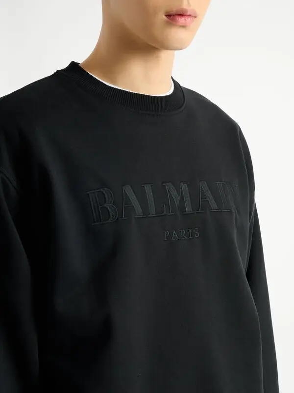 Balmain Embroidered Cotton Fleece Sweatshirt