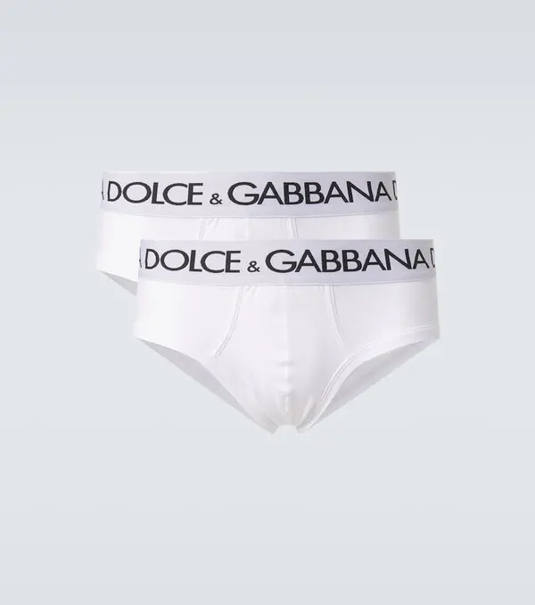 Dolce & Gabbana Set Of 2 Cotton-blend Jersey Briefs - White