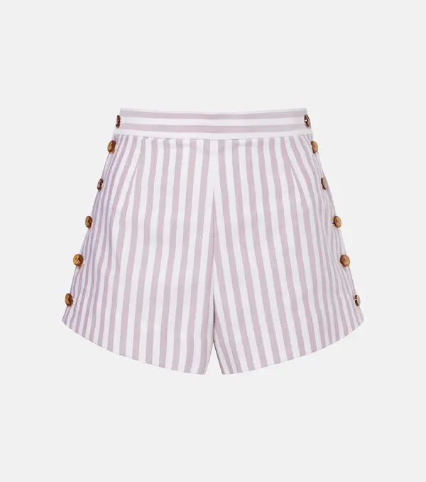 VIVIENNE WESTWOOD Elle Pinstripe Cotton Shorts - White