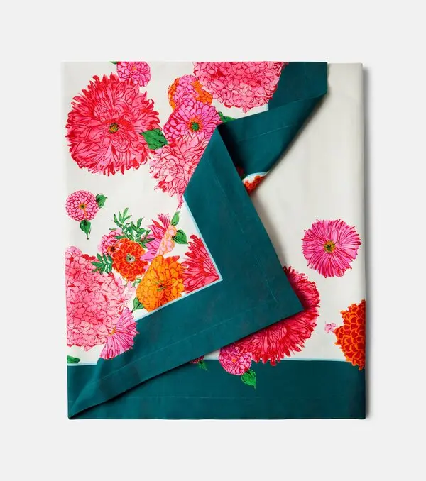 La DoubleJ Bright Blooms Large Cotton Tablecloth - Multicoloured