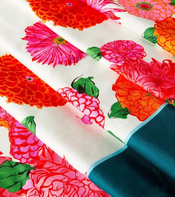 La DoubleJ Bright Blooms Large Cotton Tablecloth