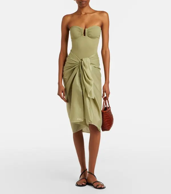 ERES Cabine Cotton Voile Beach Cover-up - Green