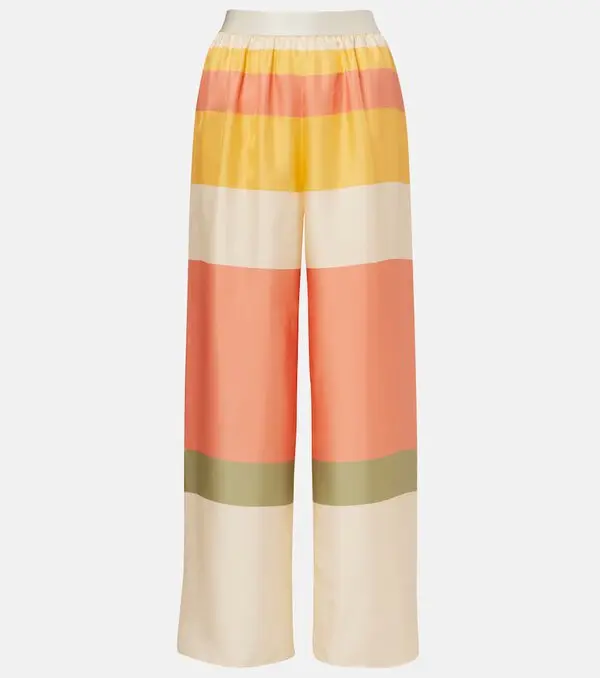 ERES Lollipop Silk Twill Wide-leg Pants - Multicoloured