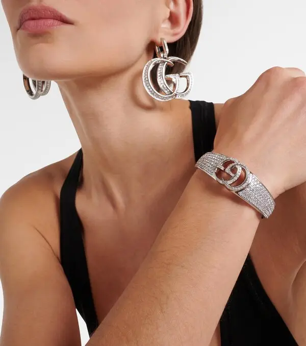 Gucci Gg Marmont Embellished Cuff Bracelet