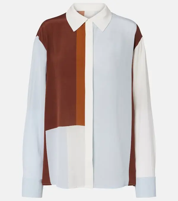 SIR. Marais Colorblocked Silk Shirt - Multicoloured