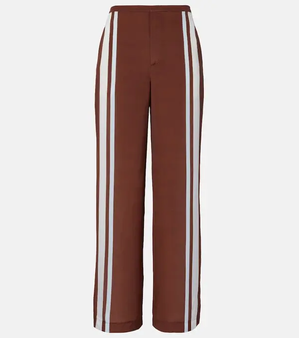 SIR. Marais Silk Wide-leg Pants - Brown