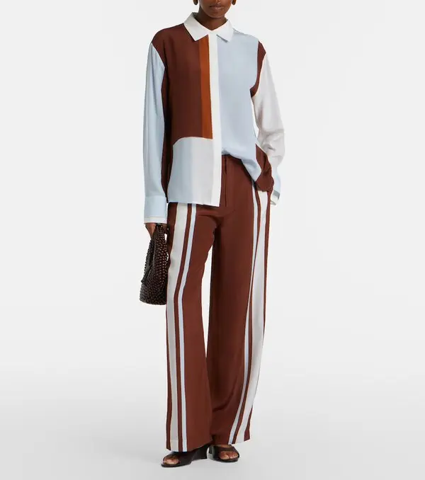 SIR. Marais Silk Wide-leg Pants - Brown
