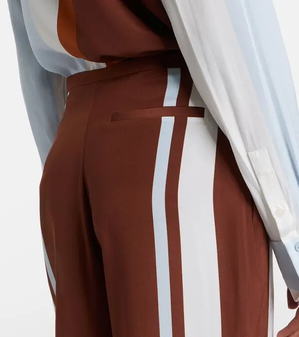 SIR. Marais Silk Wide-leg Pants - Brown