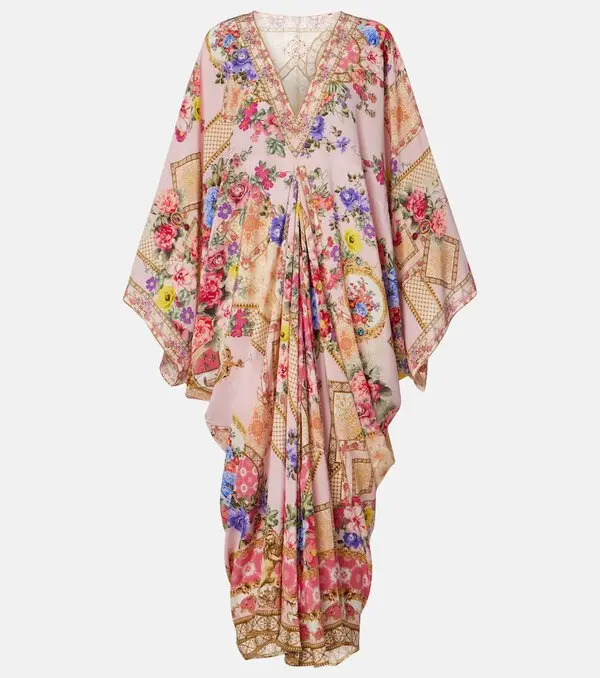Camilla Floral Silk Kaftan