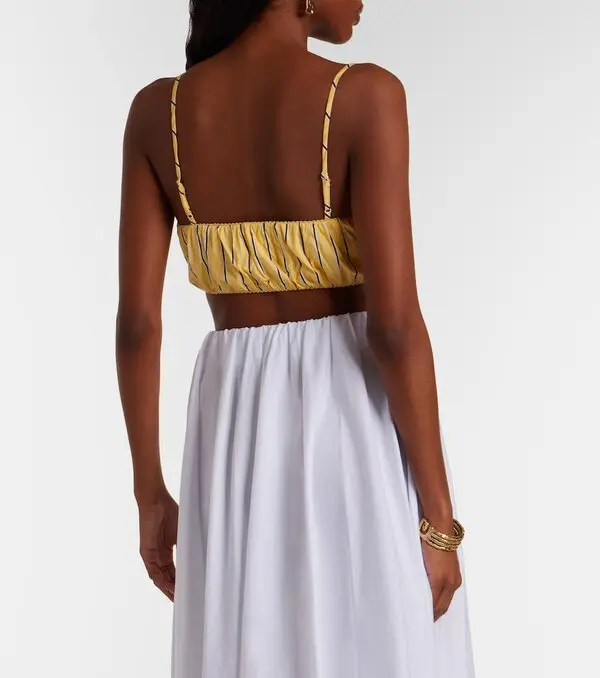 Staud Fiore Striped Cotton Crop Top