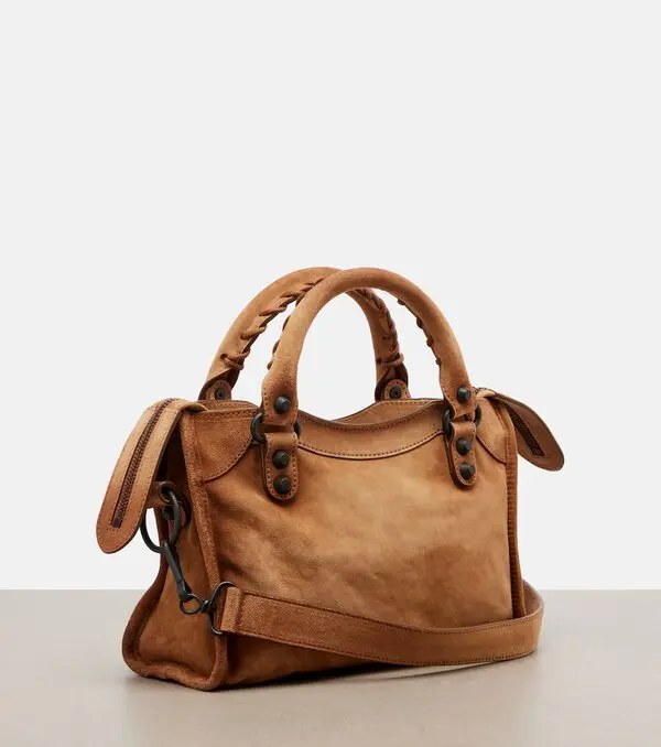 Balenciaga Le City Mini Suede Top-handle Bag - Brown