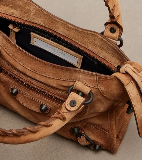 Balenciaga Le City Mini Suede Top-handle Bag - Brown