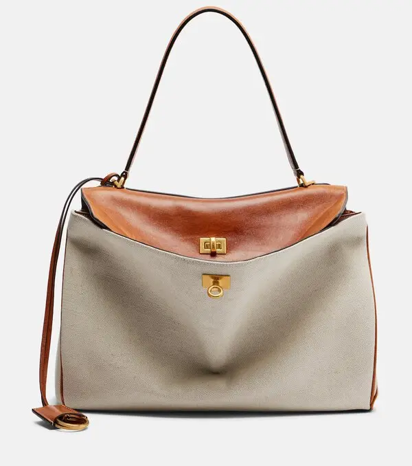 Balenciaga Rodeo Medium Canvas Shoulder Bag