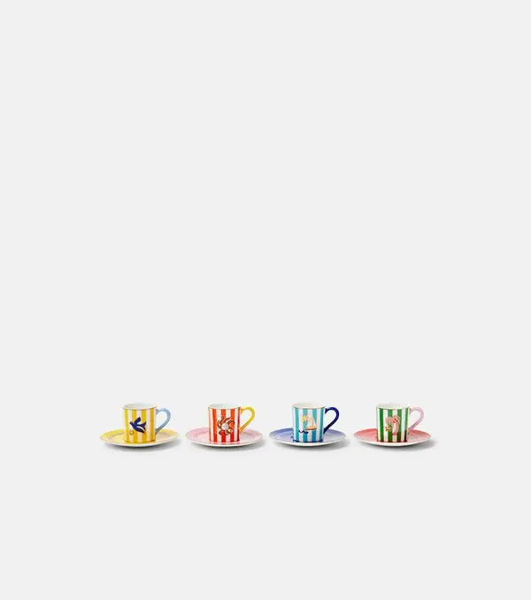 Jonathan Adler Playa Set Of 4 Porcelain Espresso Cups - Multicoloured