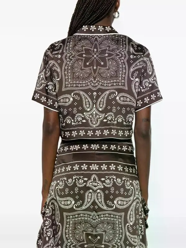 Sandro Paisley Print Cropped Shirt