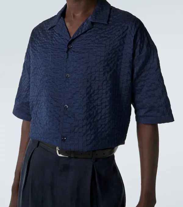 Giorgio Armani Seersucker Bowling Shirt