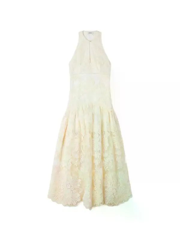 Sandro Floral Halterneck Tiered Dress