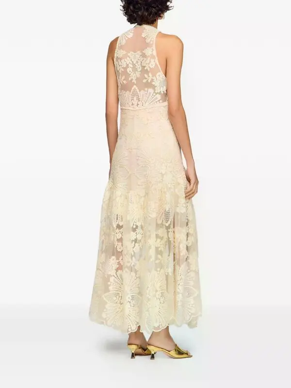 Sandro Floral Halterneck Tiered Dress