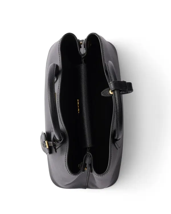 Prada Double Medium Saffiano Leather Bag - Black