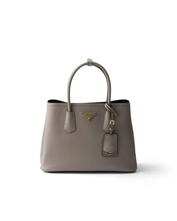 Prada Double Medium Saffiano Leather Bag - Grey