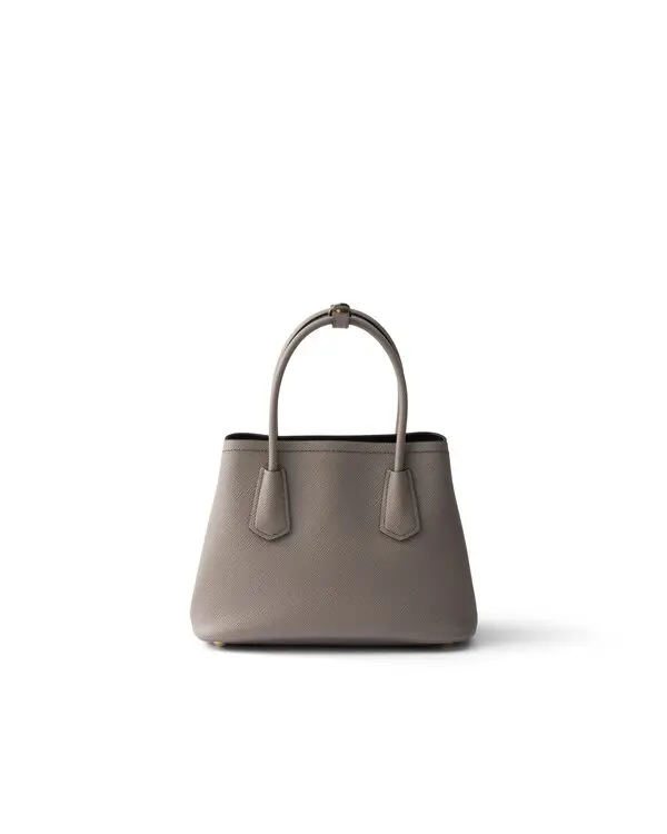 Prada Double Small Saffiano Leather Bag - Grey