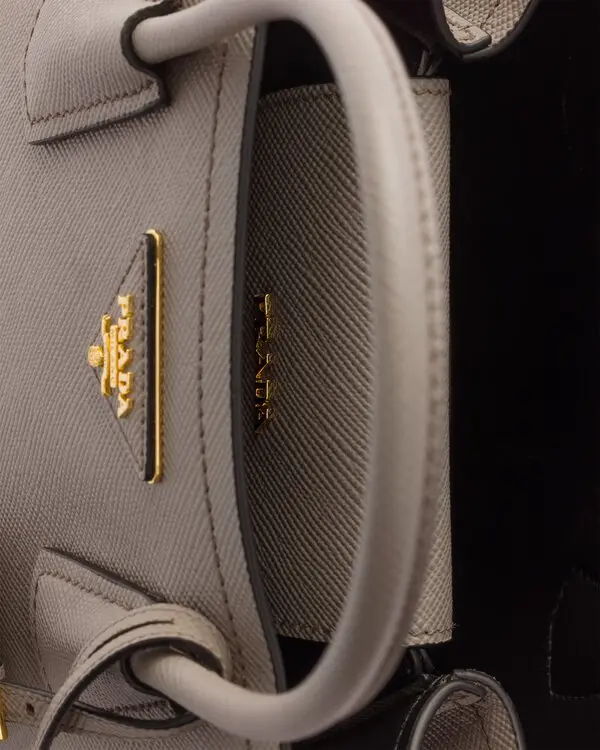 Prada Double Small Saffiano Leather Bag - Grey