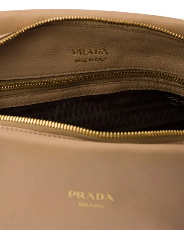 Prada Large Leather Tote Bag - Neutral