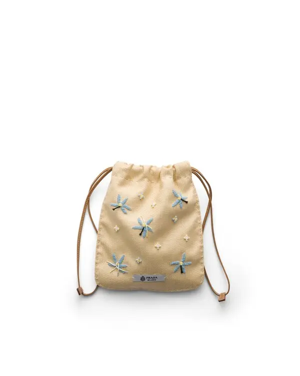 Prada Embroidered Canvas Smartphone Case - Neutral