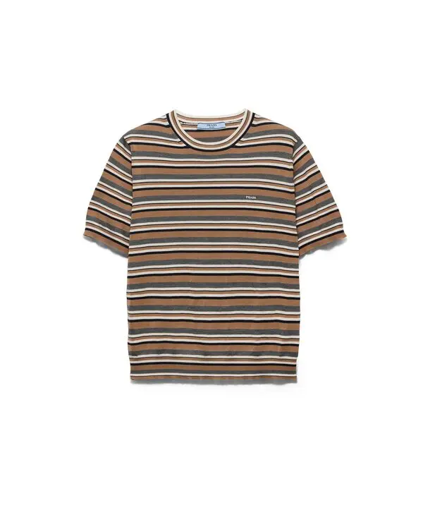 Prada Short-sleeved Striped Jersey T-shirt